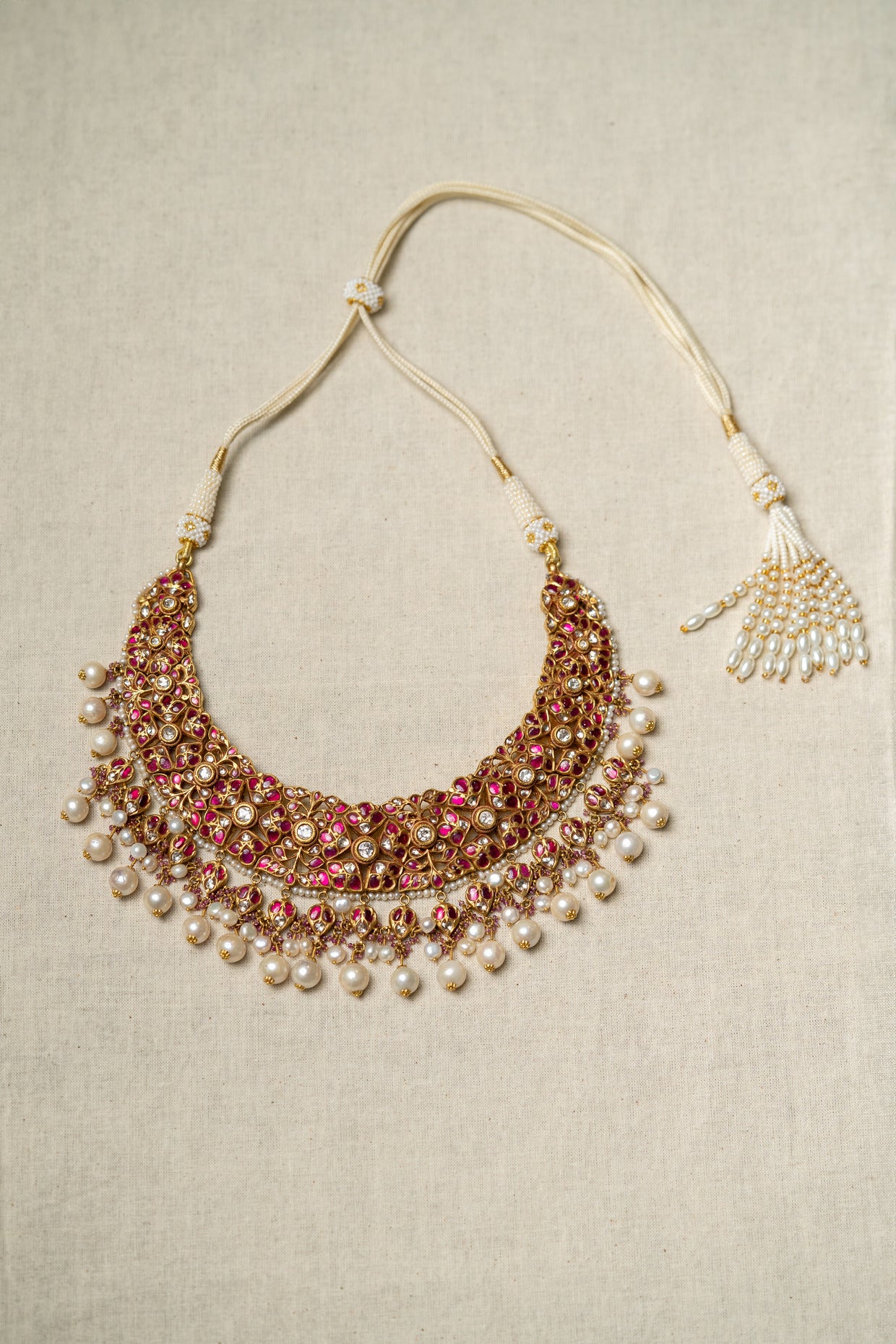 Ruby and diamond haaram – Srishti Fine Jewelry - Gold & Diamonds